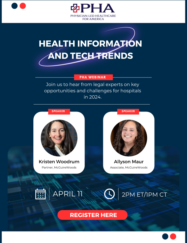 PHA Update - Today's Webinar + Medicare's TEAM Proposal for Hospitals