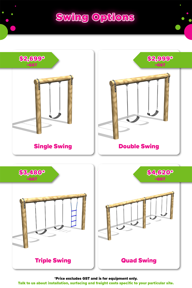 Swing into spring with a new Timber Swing Set!