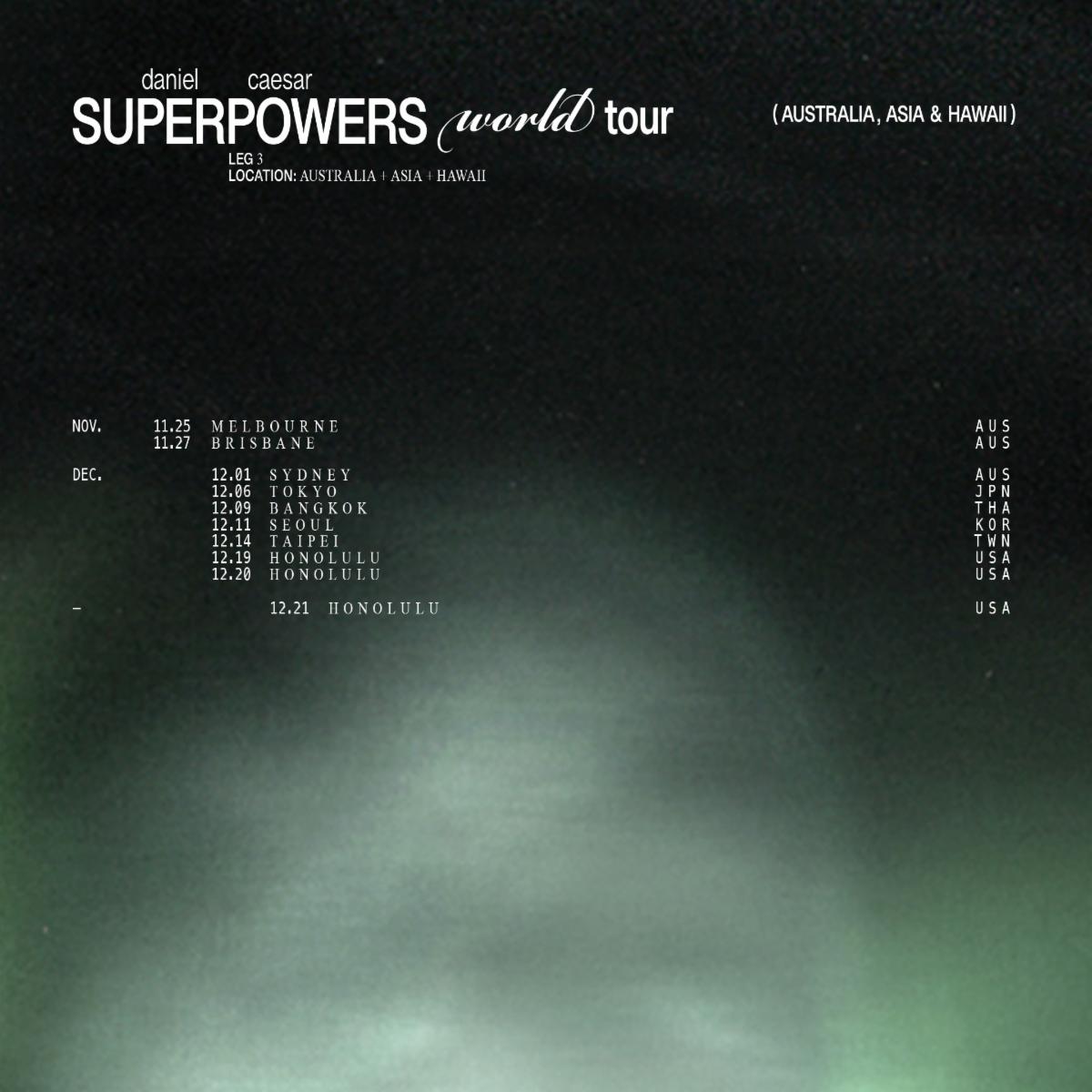 Daniel Caesar Announces Third Leg of 'Superpowers World Tour'