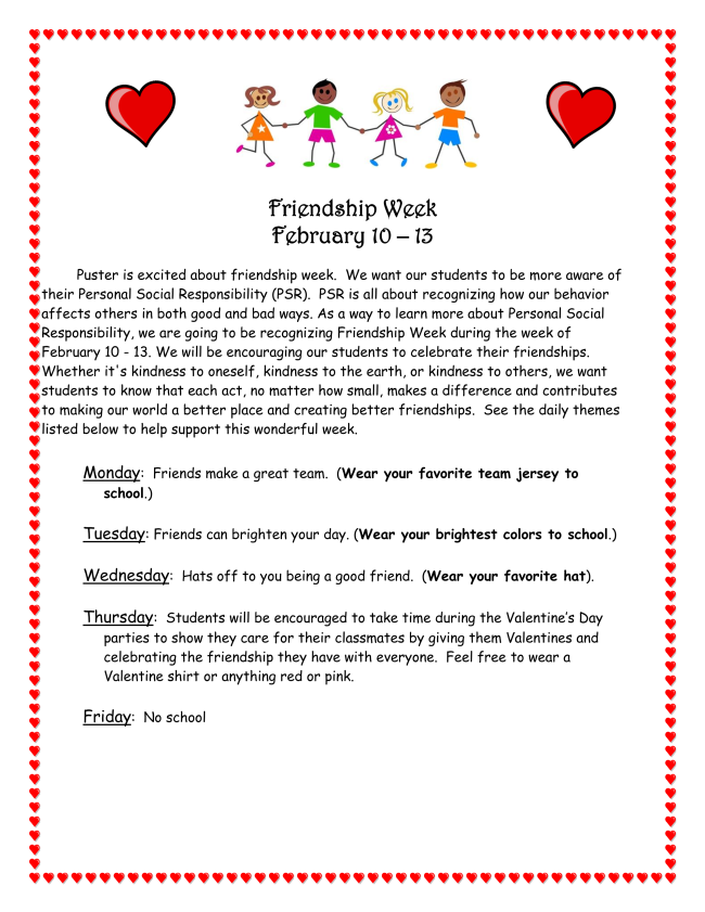 Puster Elementary Principal Message 2/6/20