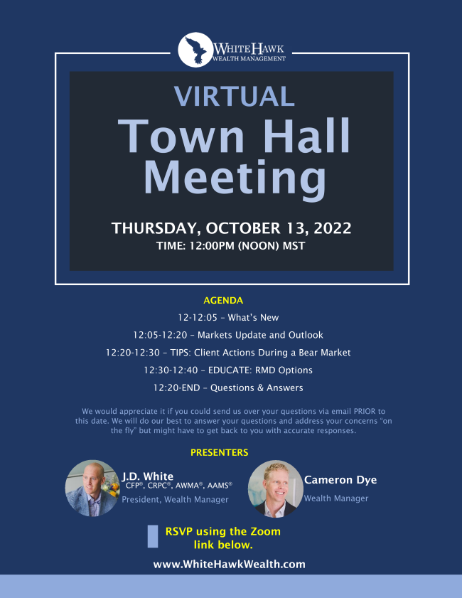 INVITATION: White Hawk Wealth - Virtual Town Hall October 13th, 2022 ...