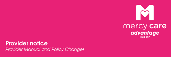 Mercy Care Advantage - New P.O. Box Address and Vendor for Paper Claim ...