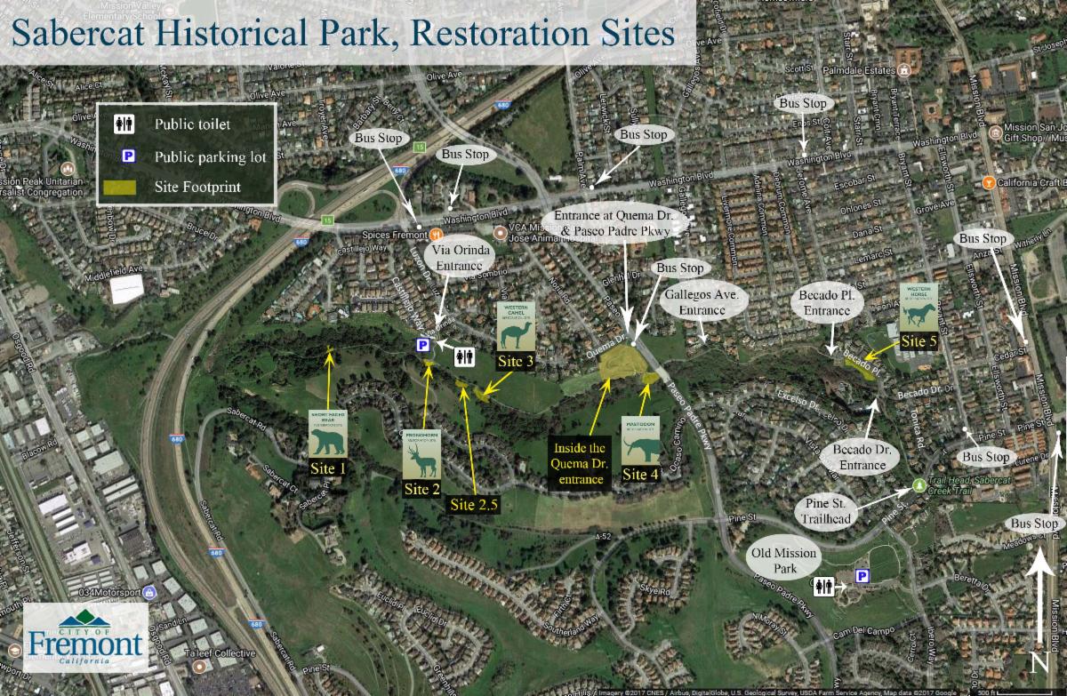 Sabercat Historical Park, Old Fence Between Sites 3 and 4, along ...