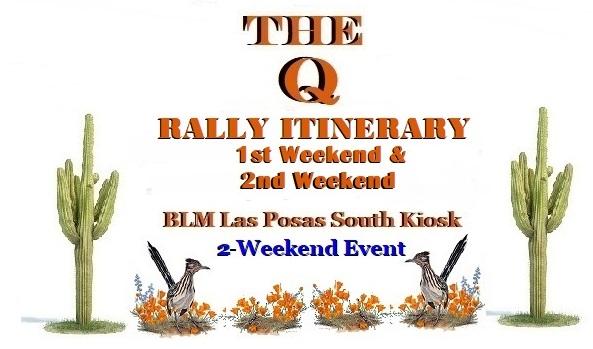 Rainbow RV Quartzsite Arizona Rally Itinerary 2024