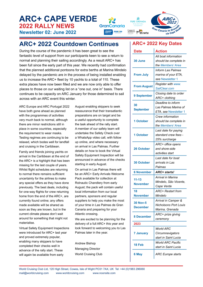 ARC+ 2022 - Newsletter 2