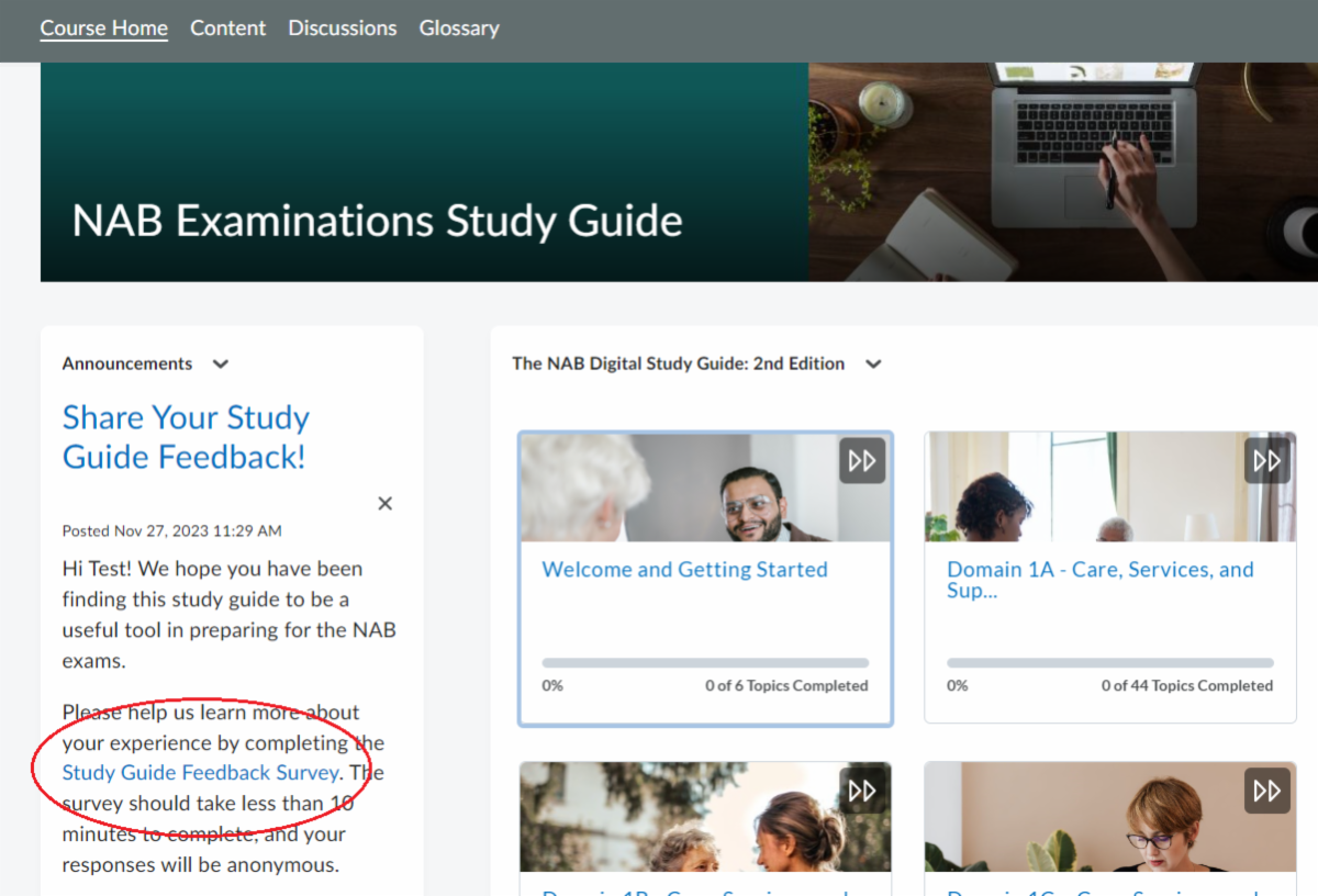 Your Study Guide Feedback is Requested