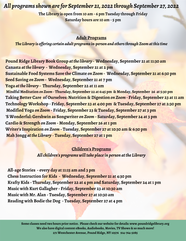 Pound Ridge Community Events