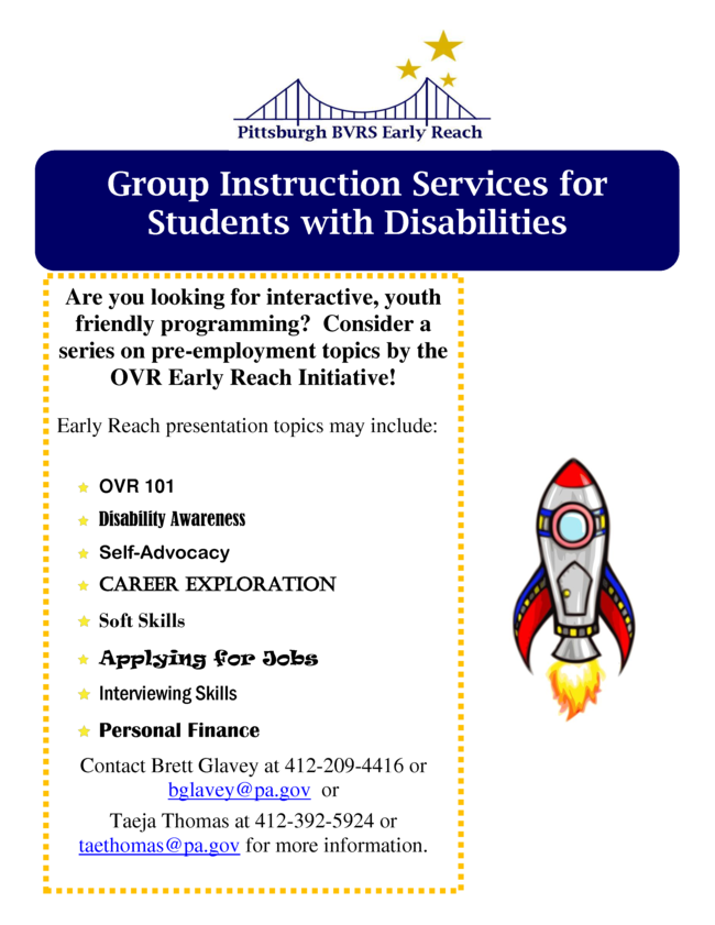 Pittsburgh OVR Pre-Employment Transition Services Newsletter