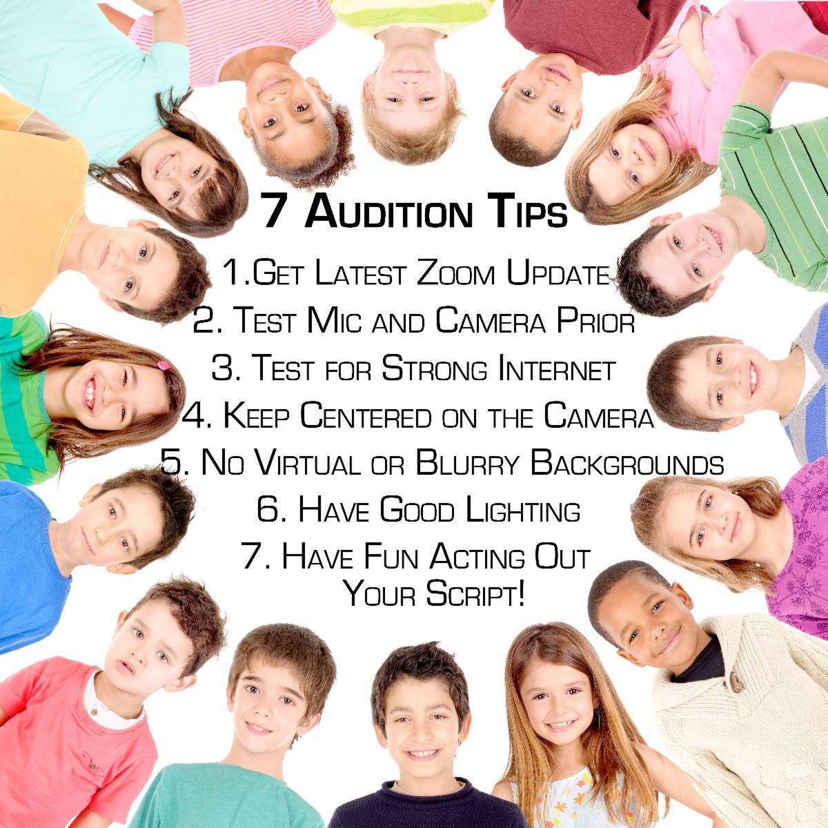 Required Info for your child's audition tonight.