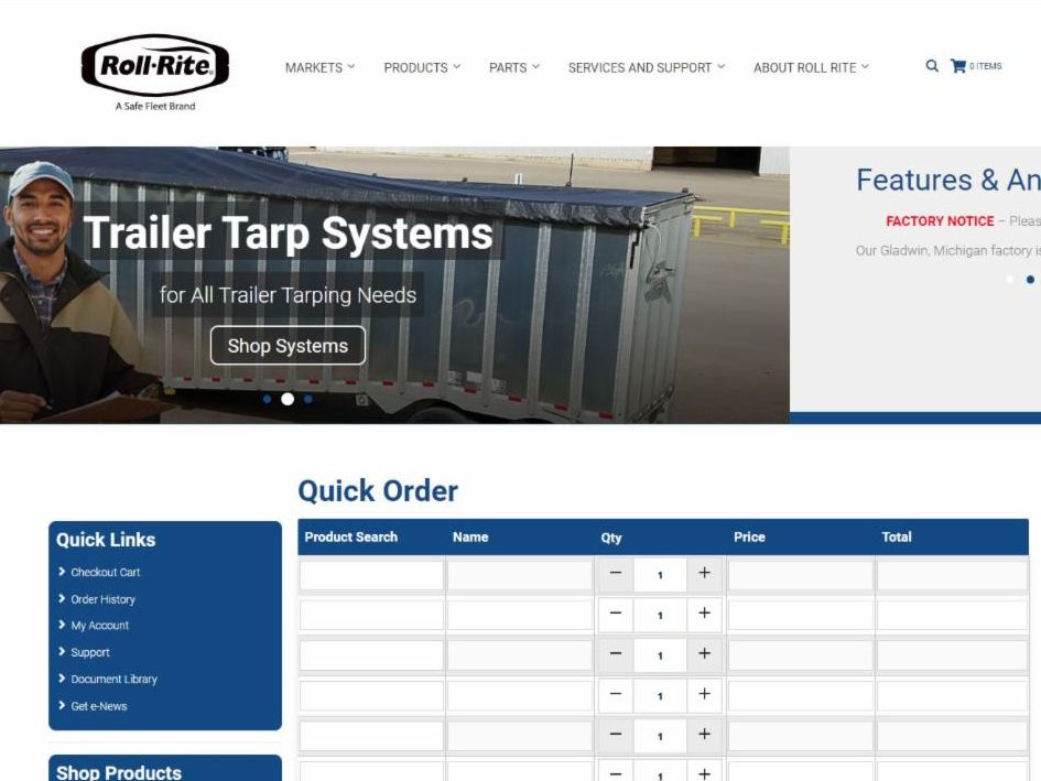 New Dealer.RollRite.com - Easier Ordering Portal