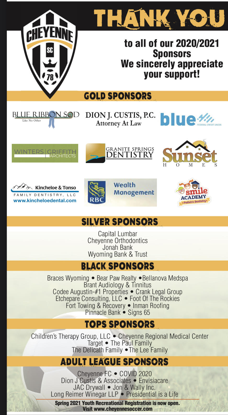 Cheyenne Soccer Club Upcoming Registrations!