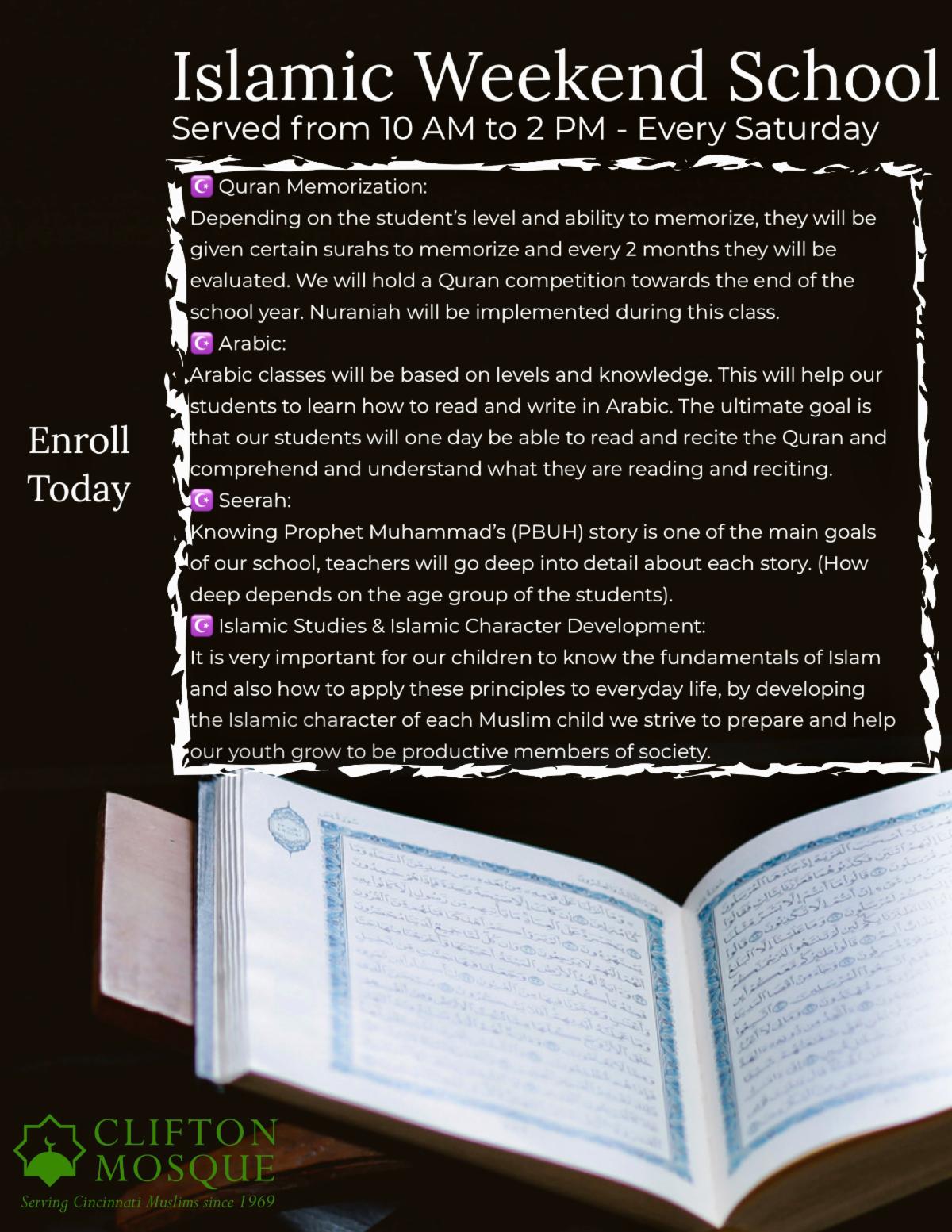 📚📝🙂 Islamic Weekend School