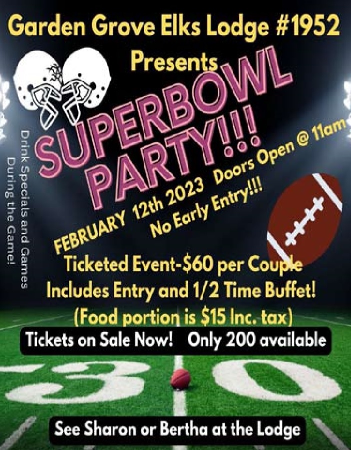 Garden Grove Elks #1952 Weekly Update 01/08/2023