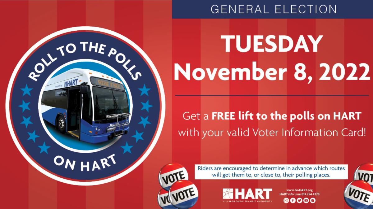 Ride HART Free Ride on Election Day and Veterans Day!