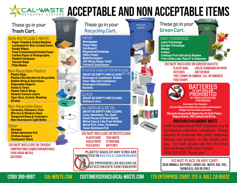 Cal-Waste Is Here To Help You, City of Galt Residents!