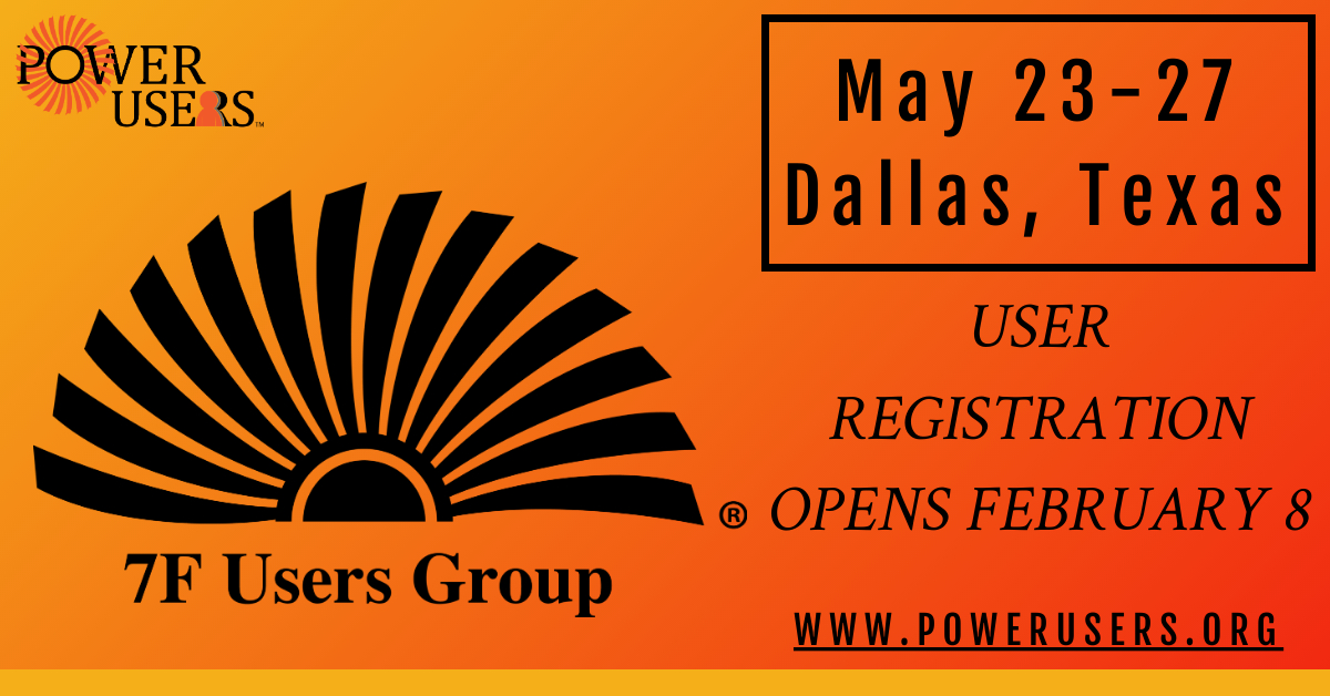 WTUI and 7F Users Group: World's largest GT user groups meet in April, May.