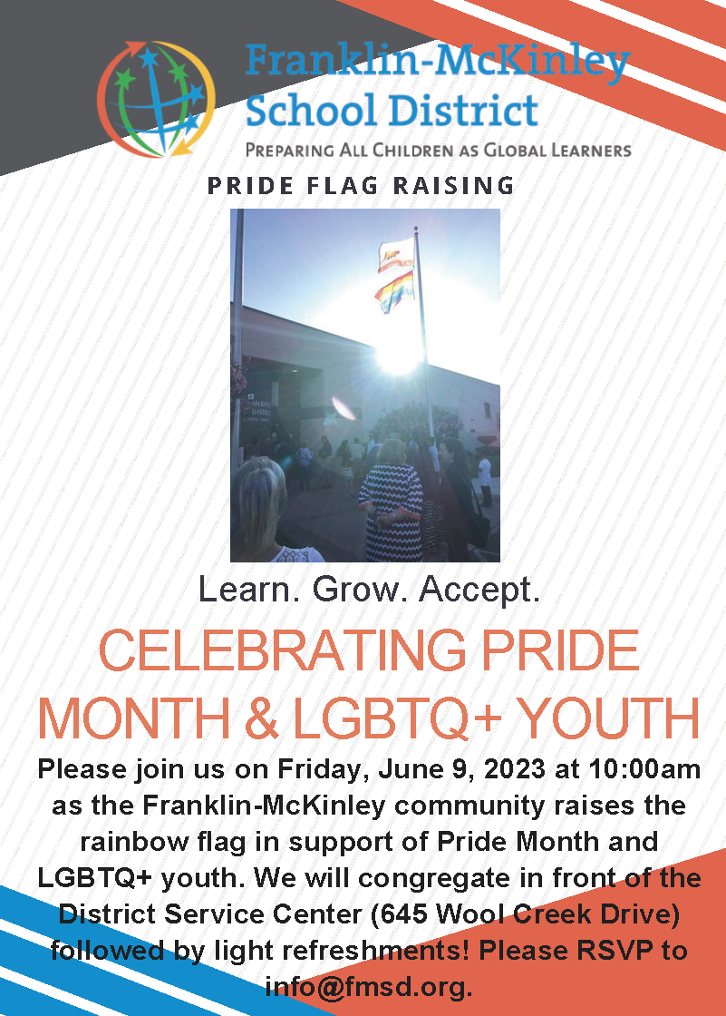Join Franklin-McKinley School District in Raising the Pride Flag