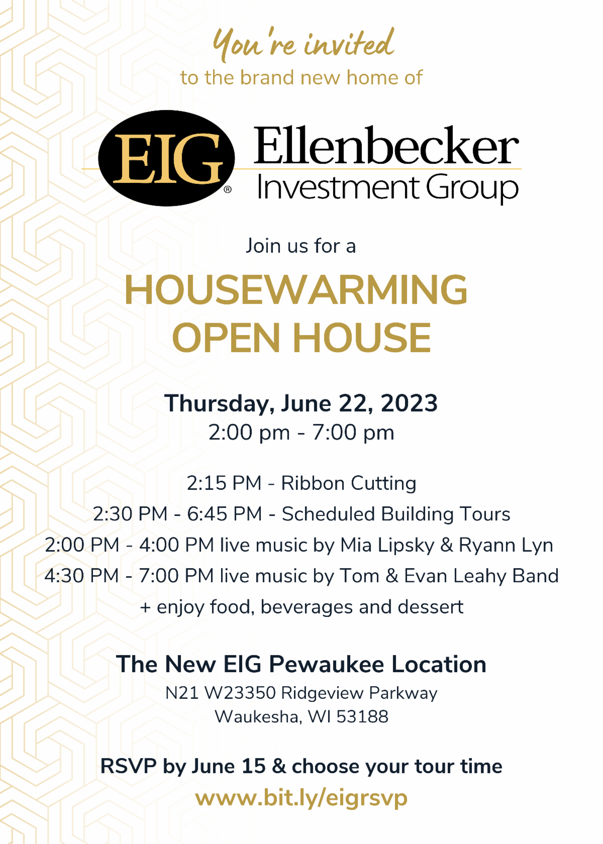 You're Invited: EIG Housewarming Open House
