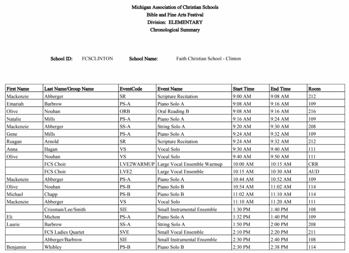 You're invited! Elementary MACS Fine Arts - Schedule Attached