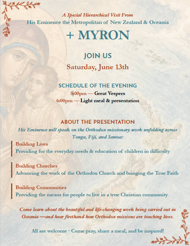 Holy Transfiguration Ministry News, 5/28/26-6/3/26