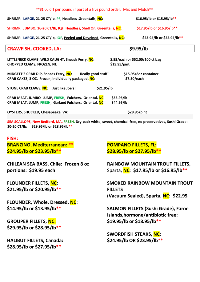 SHRIMP NOTE for April 25 & 26 BRANZINO; POMPANO; COOKED LOUISIANA ...