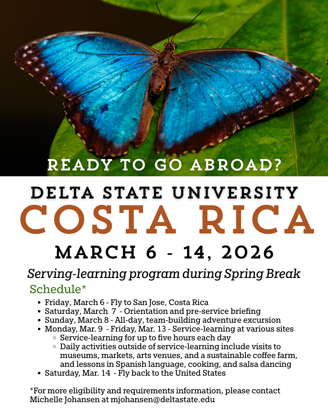 Study Abroad Update - Let's go to Costa Rica!