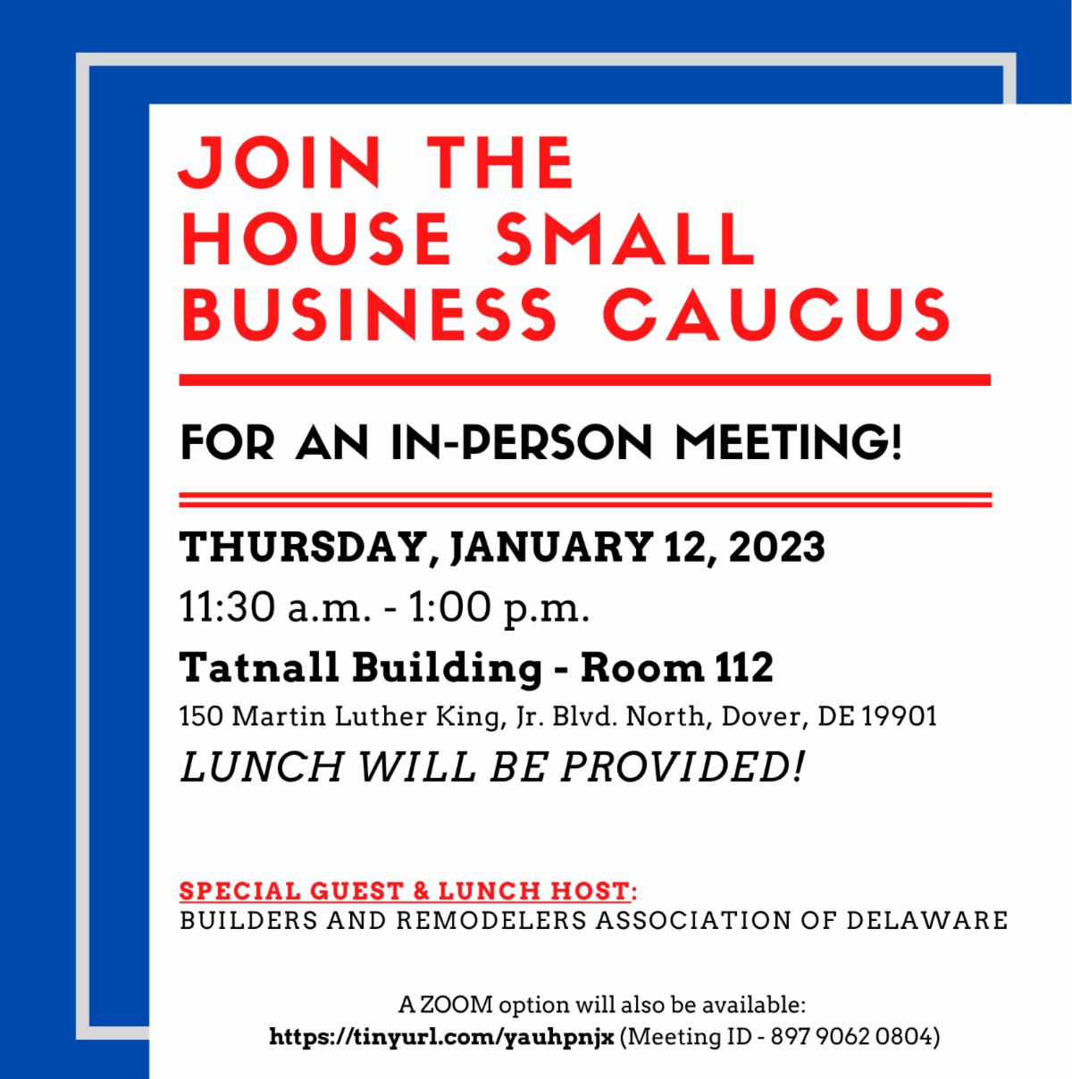 The first House Small Business Caucus meeting of 2023 will be held on ...