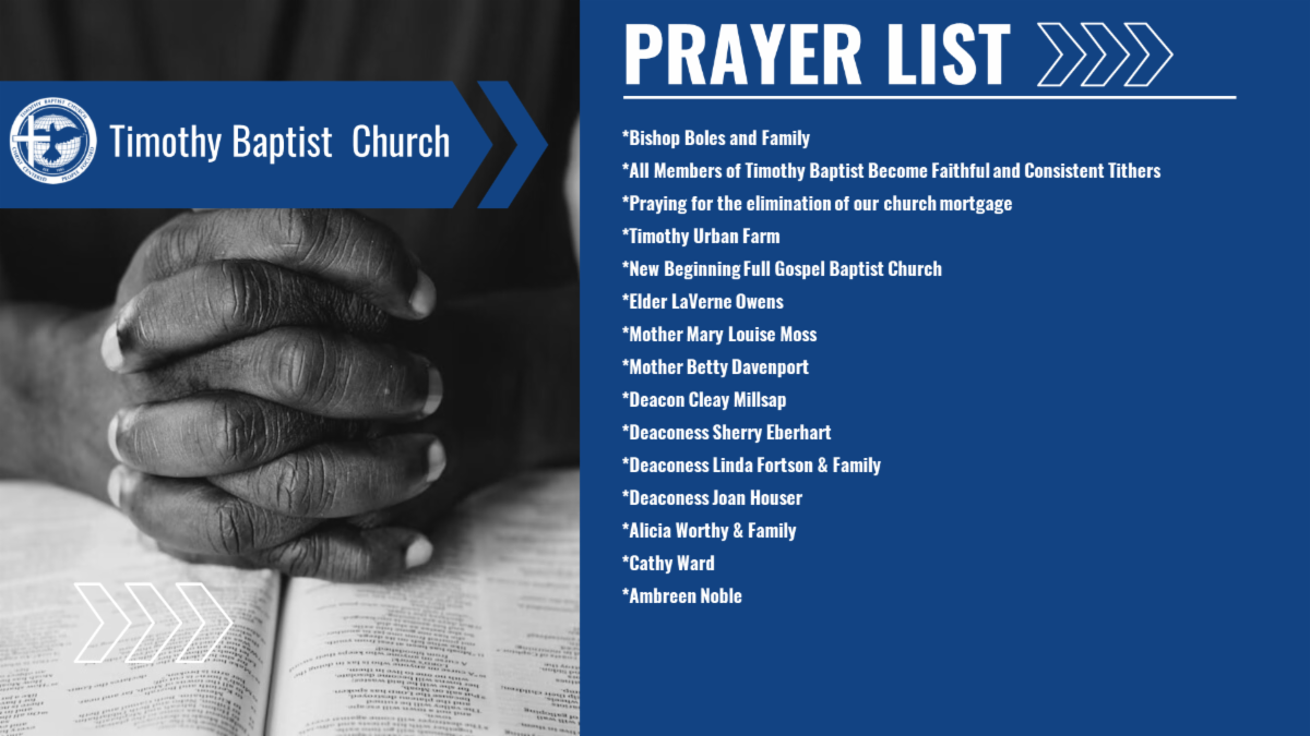 Timothy Baptist Church Newsletter #469