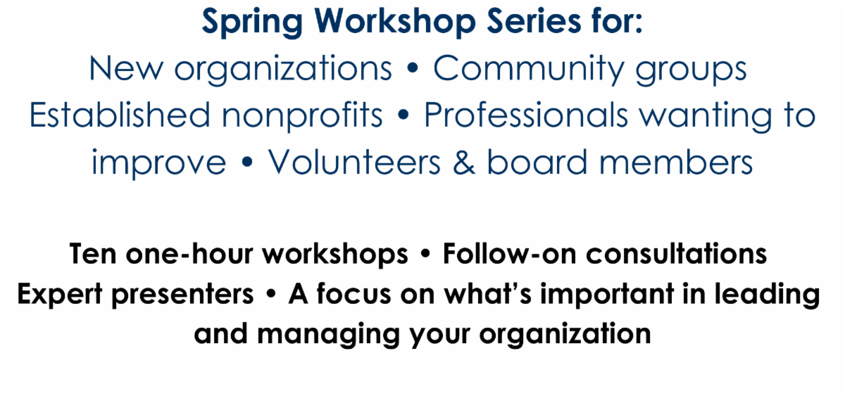 Upcoming Workshops on Fundraising, Financial Management and Governance