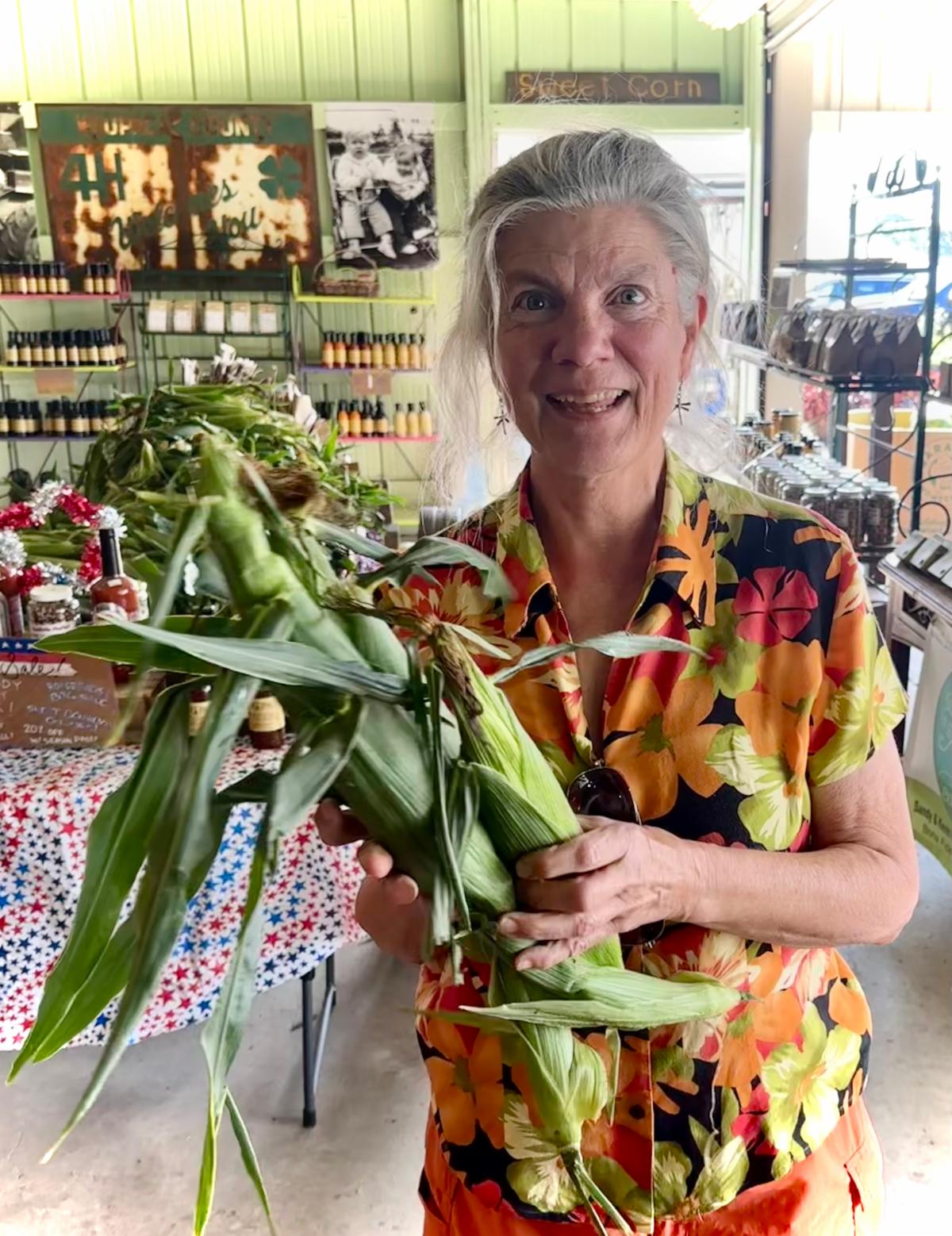 Indiana Sweet Corn! Georgia Peaches! Michigan Blueberries! Sugar Snap ...