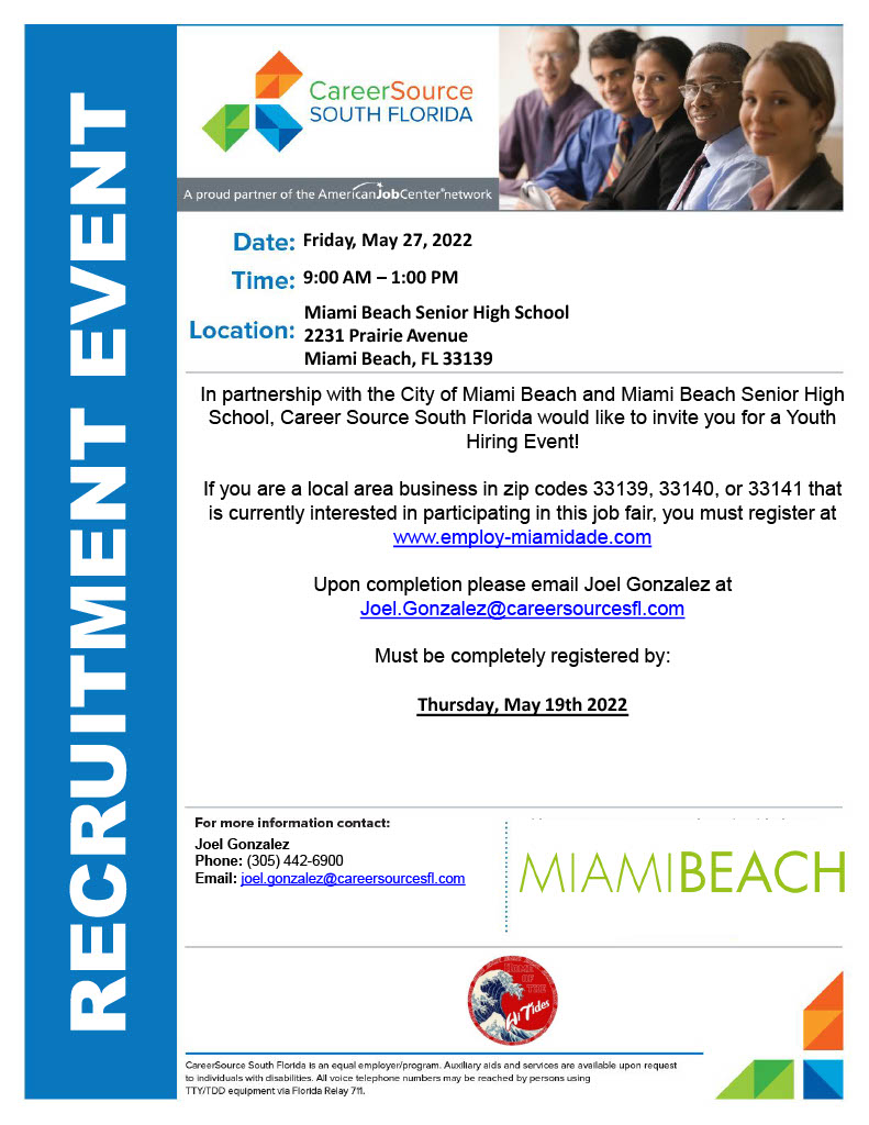 Recruitment Event: Career Source South Florida Would Like To Invite You ...