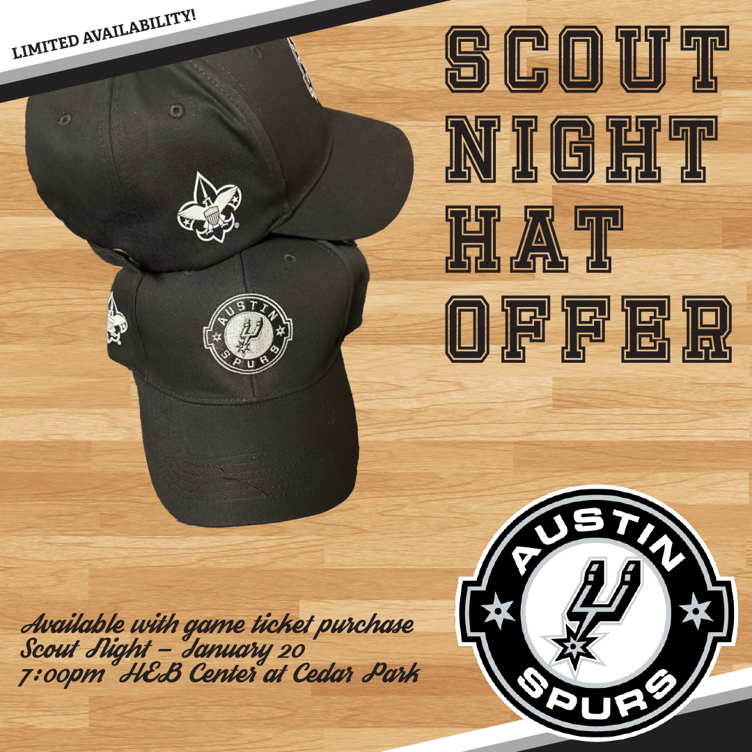 Special Scout hat, ticket offer from the Austin Spurs
