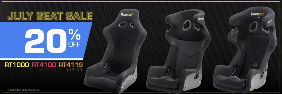 SAVE 20% OFF RACETECH SEATS NOW THRU THE END OF THE MONTH