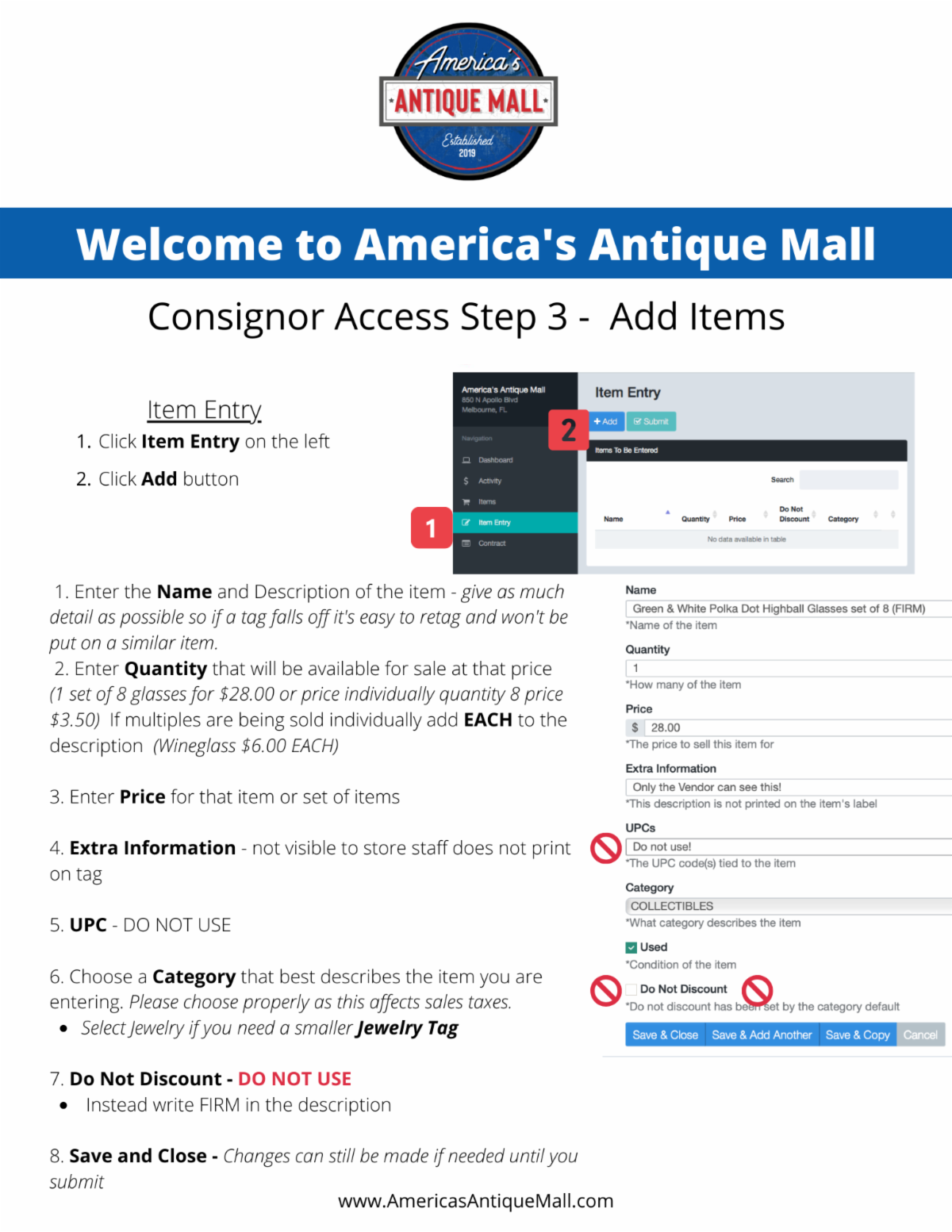 Vendor Consignor Access Information