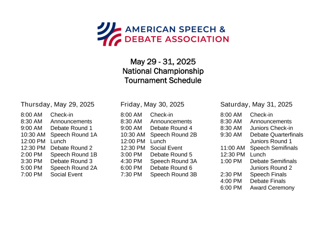 ASDA 2025 National Championship Tournament Information