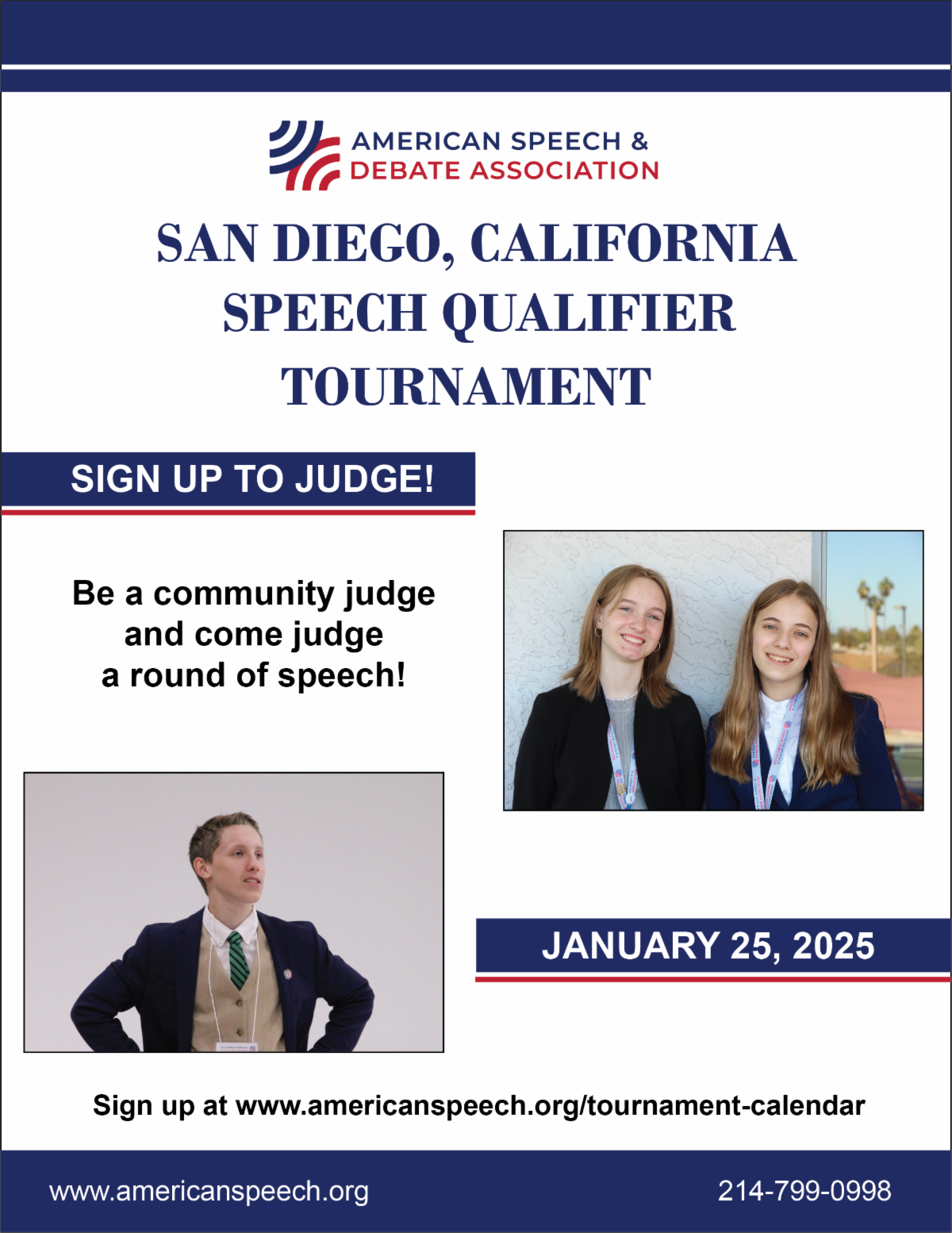 ASDA San Diego California Speech Qualifier Information