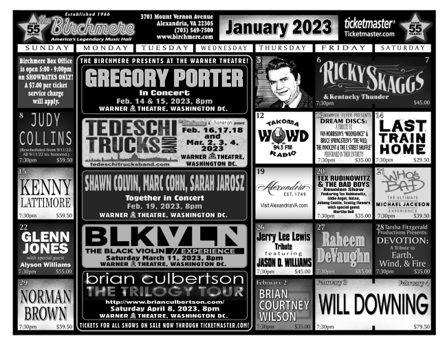 The Birchmere Semi-Weekly - December 20, 2022!