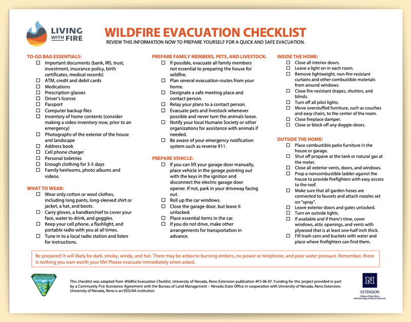 PRESS RELEASE: Douglas County Fire Evacuation Checklists for Residents ...