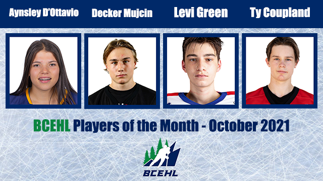 BCEHL Players of the Month - October 2021