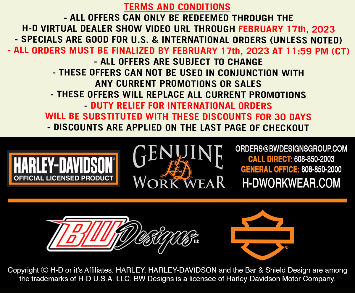 DON'T FORGET... WE HAVE H-D VIRTUAL DEALER SHOW SPECIALS! You Have ...