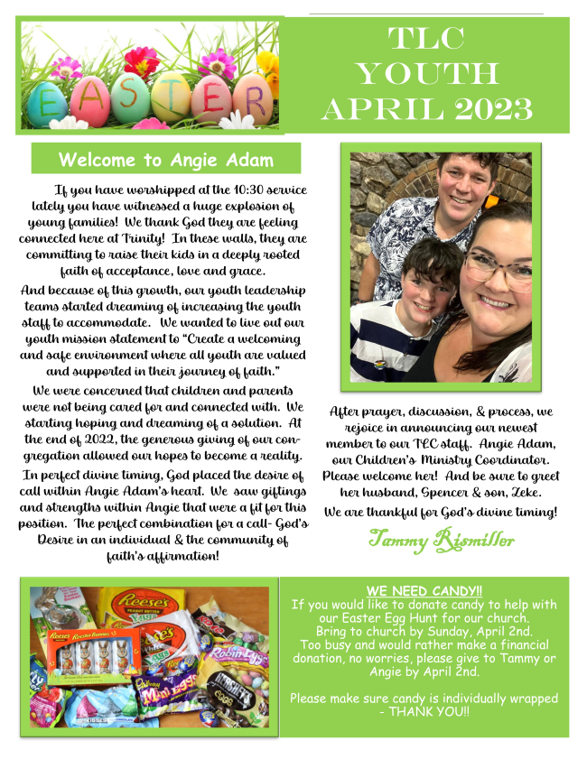 TLC Youth April Newsletter