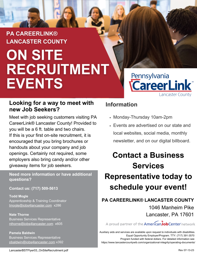 PA CareerLink® Lancaster - EmployerLink Newsletter
