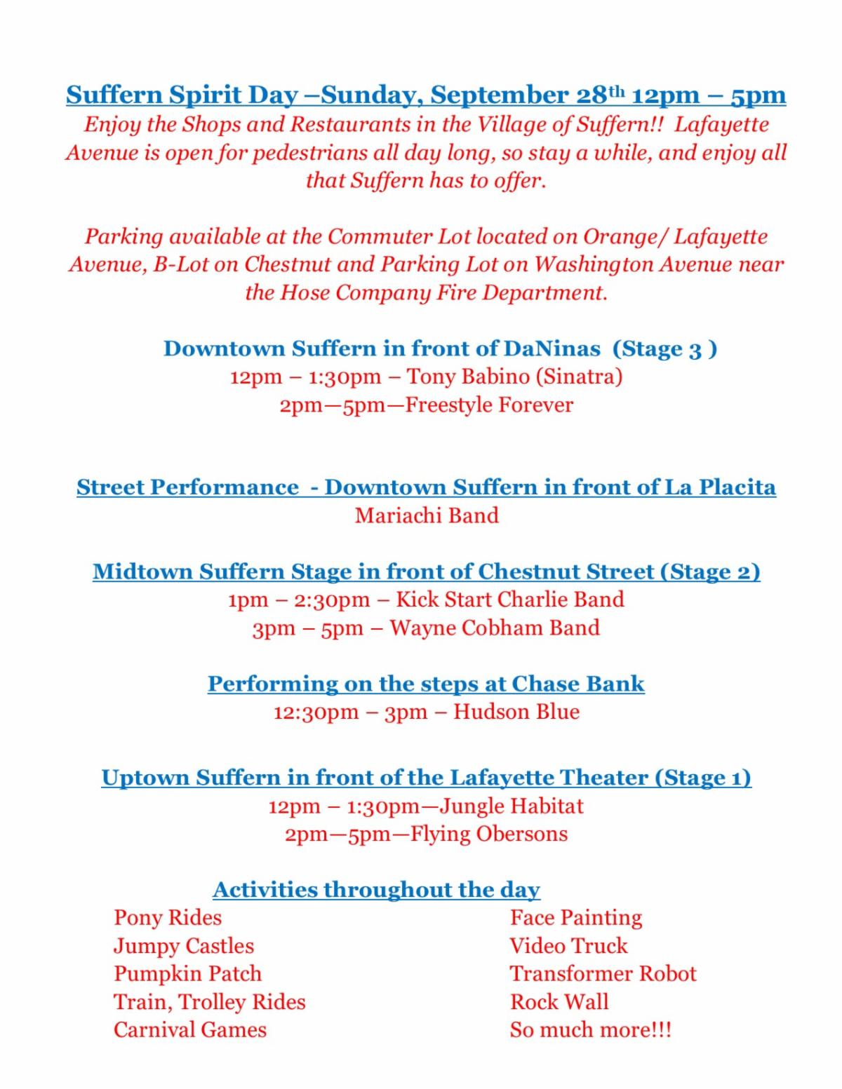 Suffern Spirit Day - Pride of America Sunday, September 28th