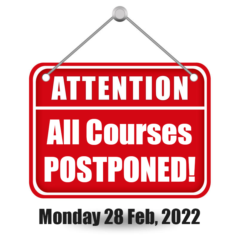 - All classes Postponed due to spike in Covid cases