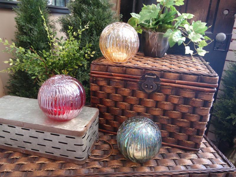 ...and the hand-blown ripple effect makes these colorful glass globes ...