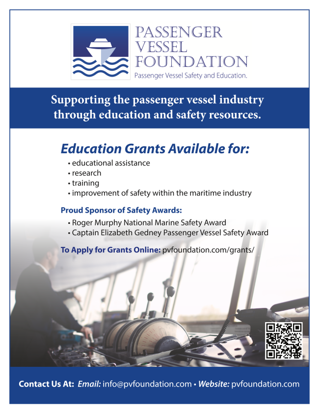 Apply for a scholarship grant sponsored by the Passenger Vessel Foundation