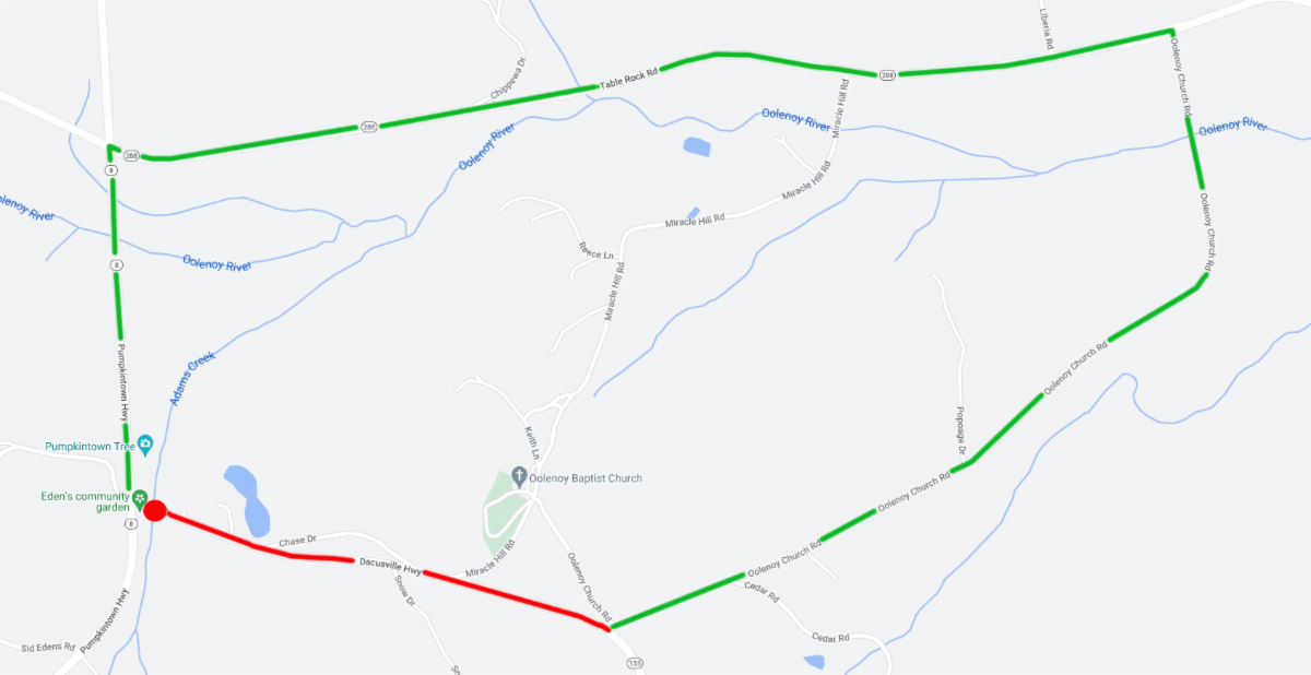 SCDOT closes the Dacusville Highway bridge over Adams Creek in Pickens ...