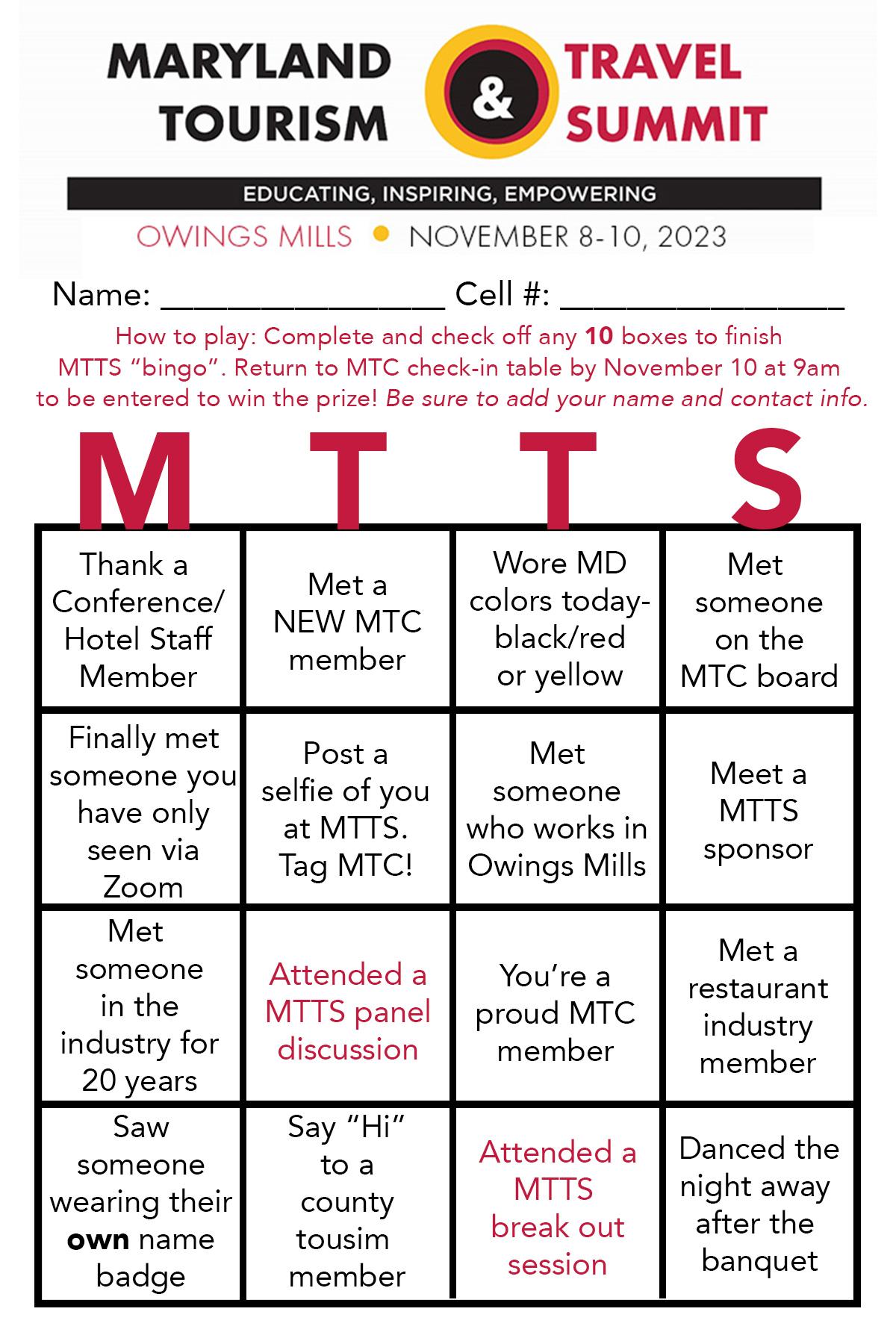 Maryland Tourism & Travel Summit 2025 - Important Reminders