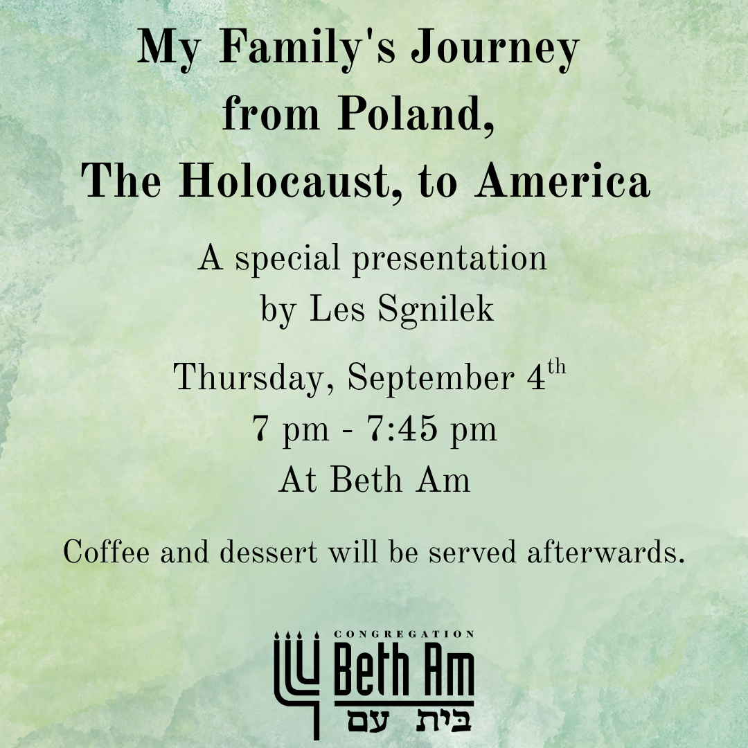 Beth Am Weekly Update and Events