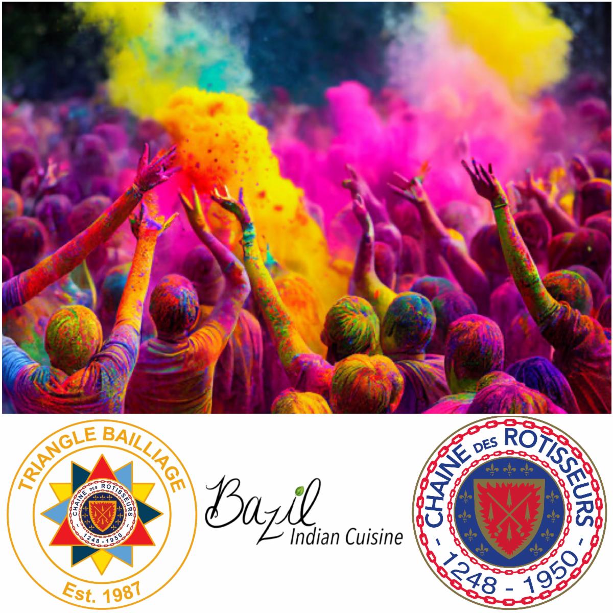The Triangle Bailliage Celebrates Holi at Bazil Indian Cuisine
